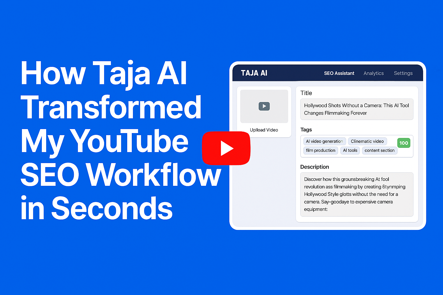How Taja AI Transformed My YouTube SEO Workflow in Seconds - Altagic